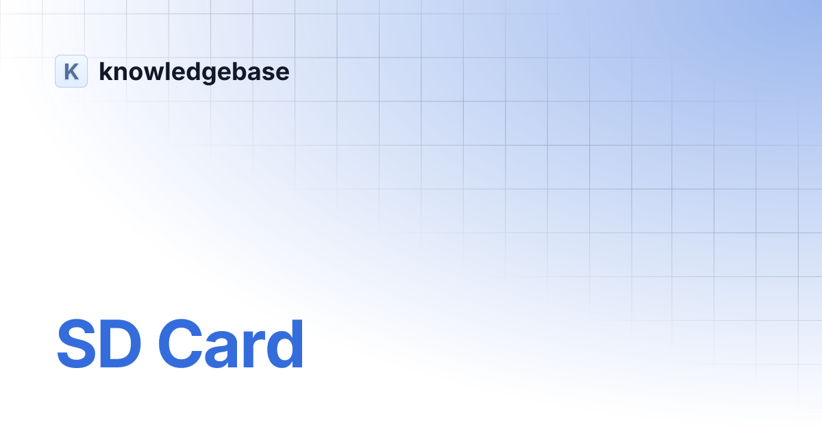 SD Card | knowledgebase